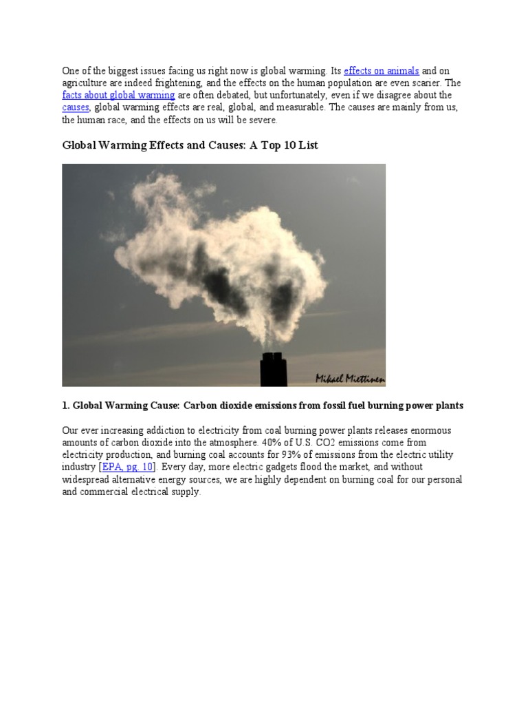 One of The Biggest Issues Facing Us Right Now Is Global Warming | PDF ...