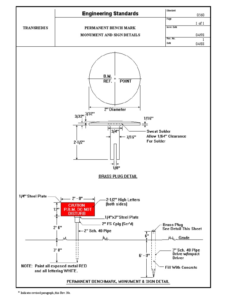 Engineering Standards: Transredes Permanent Bench Mark Monument and ...