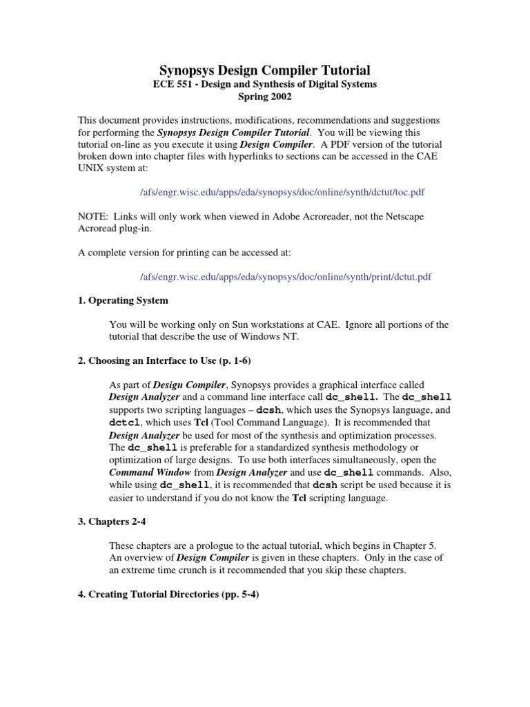 Design Compiler Tutorial | PDF | Vhdl | Scripting Language