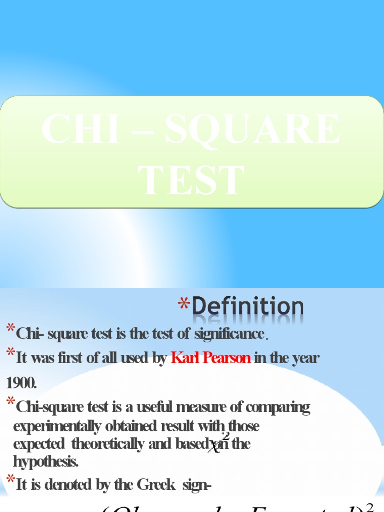Chi Square Test | PDF | Chi Squared Test | Degrees Of Freedom (Statistics)