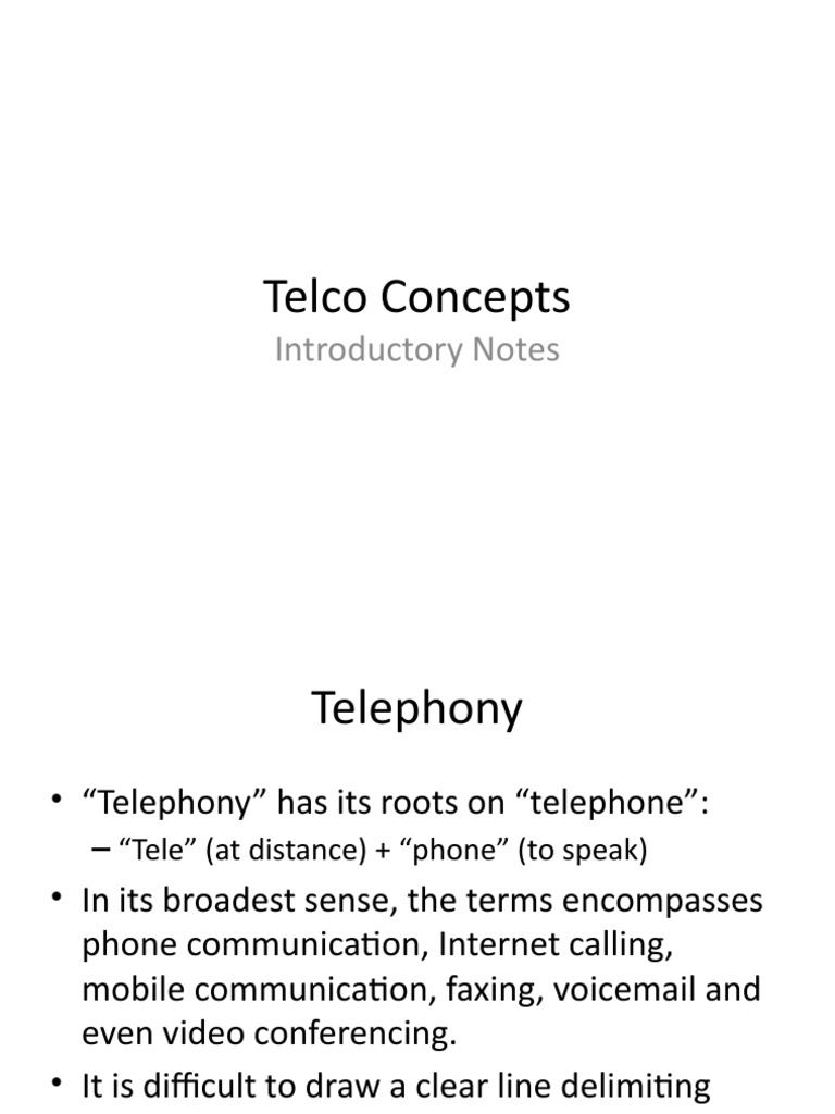 Telco Concepts: Introductory Notes | PDF | Voice Over Ip | Packet Switching