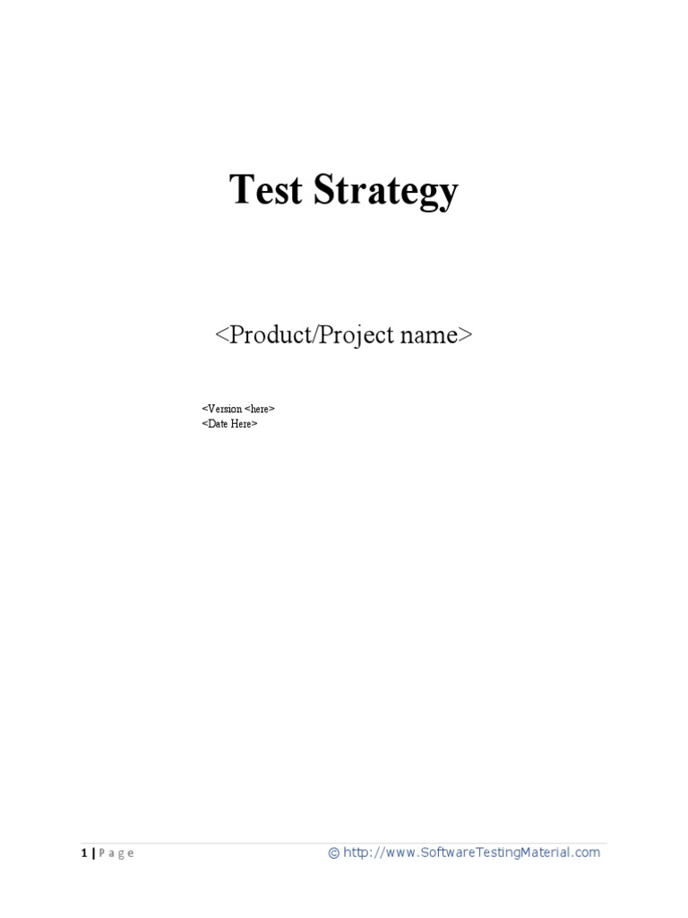 Test Strategy Document | PDF | Software Testing | Information ...
