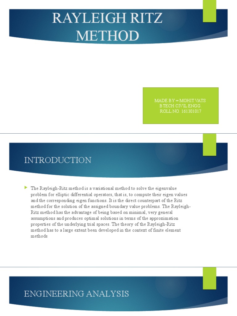Rayleigh Ritz Method | PDF | Mathematical Relations | Mathematical Analysis