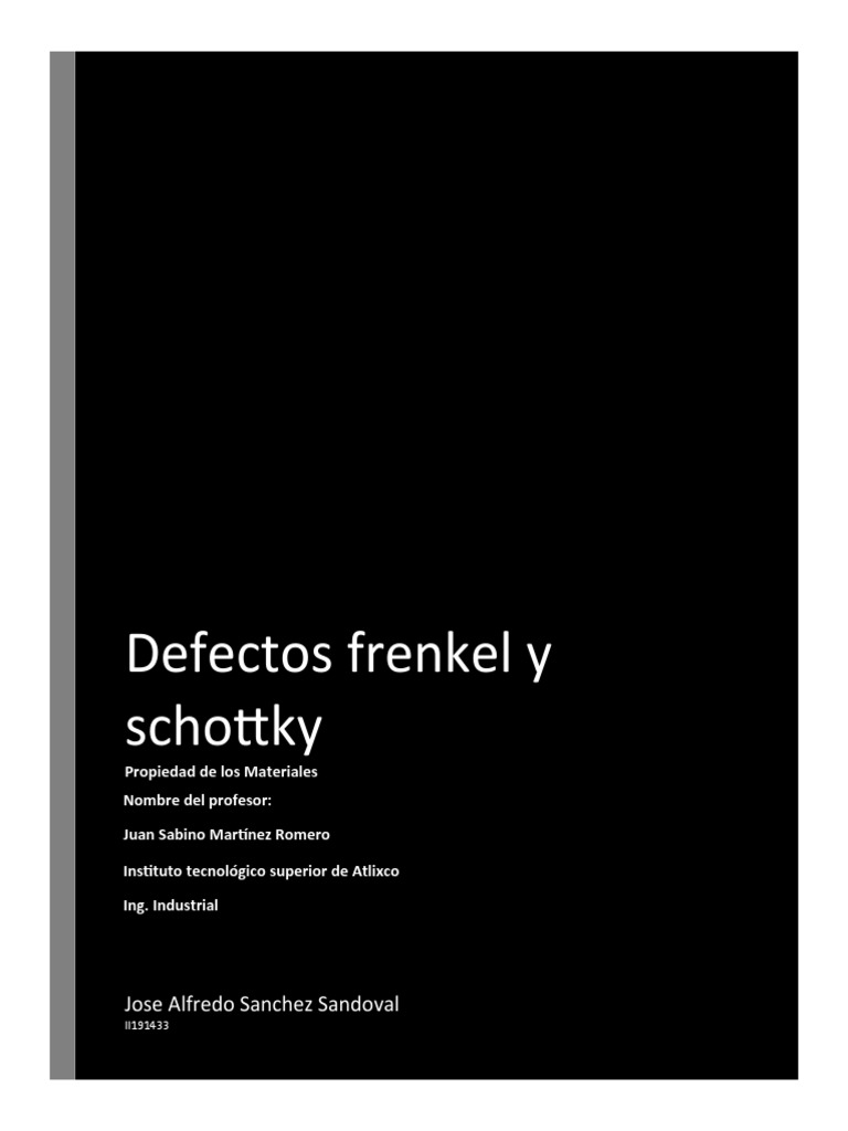 Defectos Frenkel y Schottky en Materiales | PDF