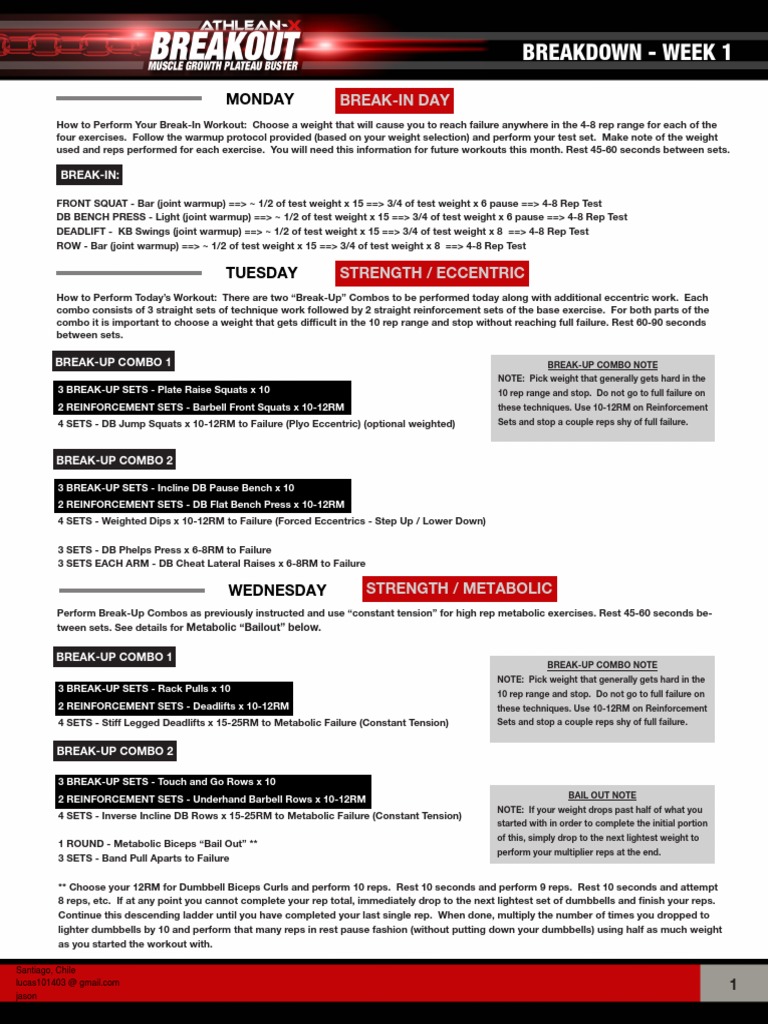 Breakdown - Week 1: Monday | PDF | Strength Training | Recreation