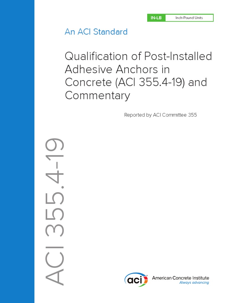ACI 355.4-19 (Preview) | PDF | Fatigue (Material) | Adhesive