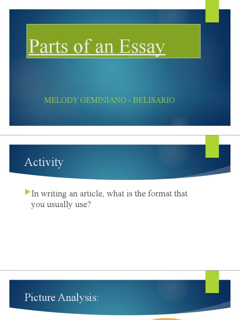 Parts of an Essay Structure | PDF