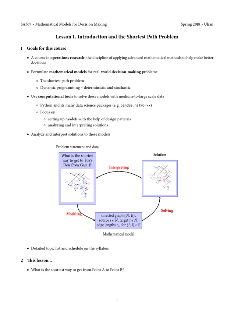 Introduction and The Shortest Path Problem | PDF | Discrete Mathematics ...