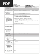 Lesson Plan in Grade 11 Cookery TVL | PDF | Education Theory | Learning