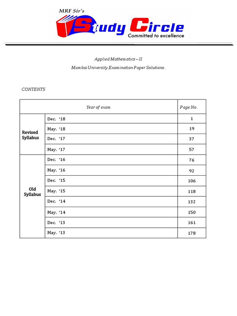 AM2 Exam Solution Index | PDF