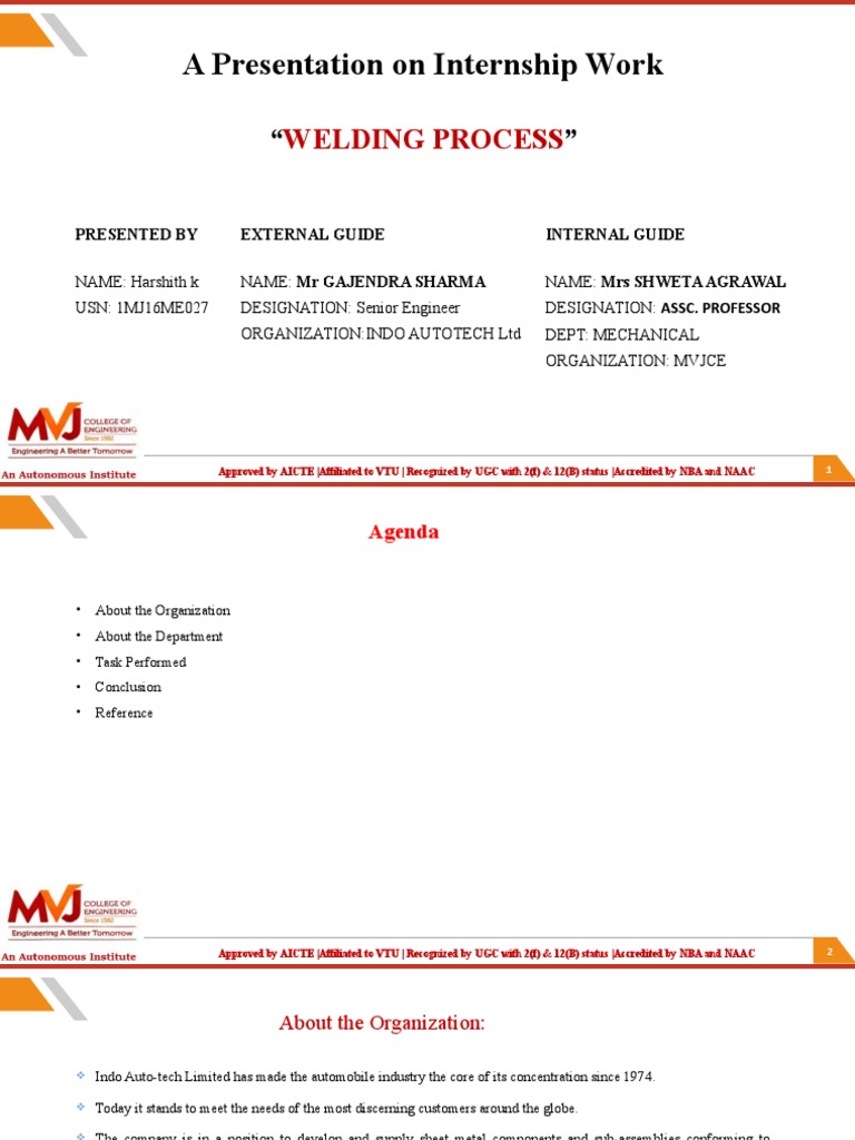 Internship Overview: Welding Processes | PDF | Welding | Construction