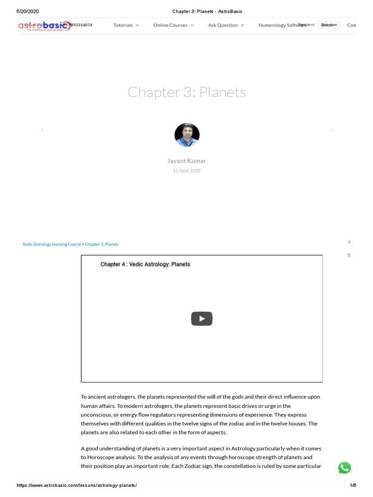 Chapter 3 - Planets - AstroBasic | PDF | Astrology | Horoscope