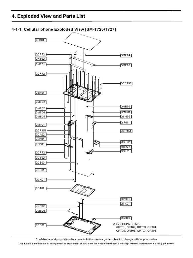 Exploded Views and Parts Lists for Samsung Cellular Phone Models SM ...