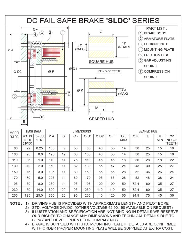 DC Brake SLDC Series | PDF | Brake | Electrical Engineering