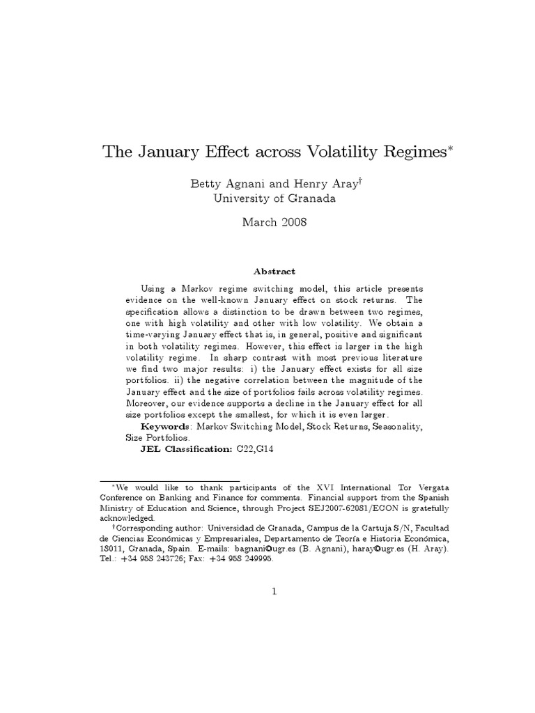 January Effect | PDF | Financial Economics | Volatility (Finance)