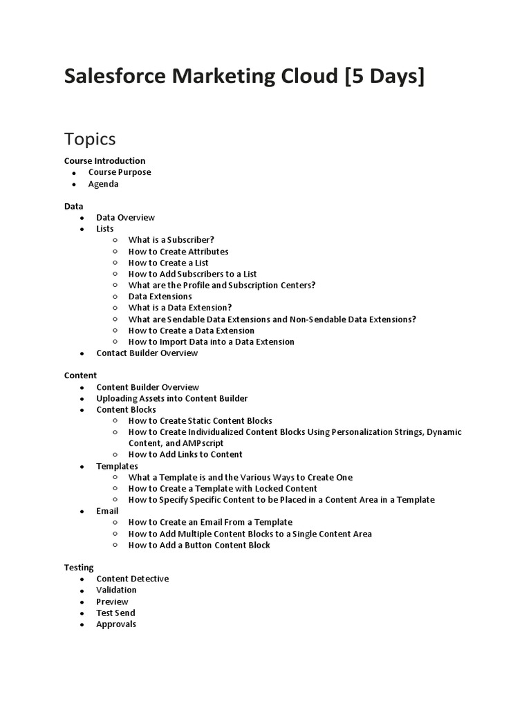 Salesforce Marketing Cloud | PDF | Databases | Cloud Computing