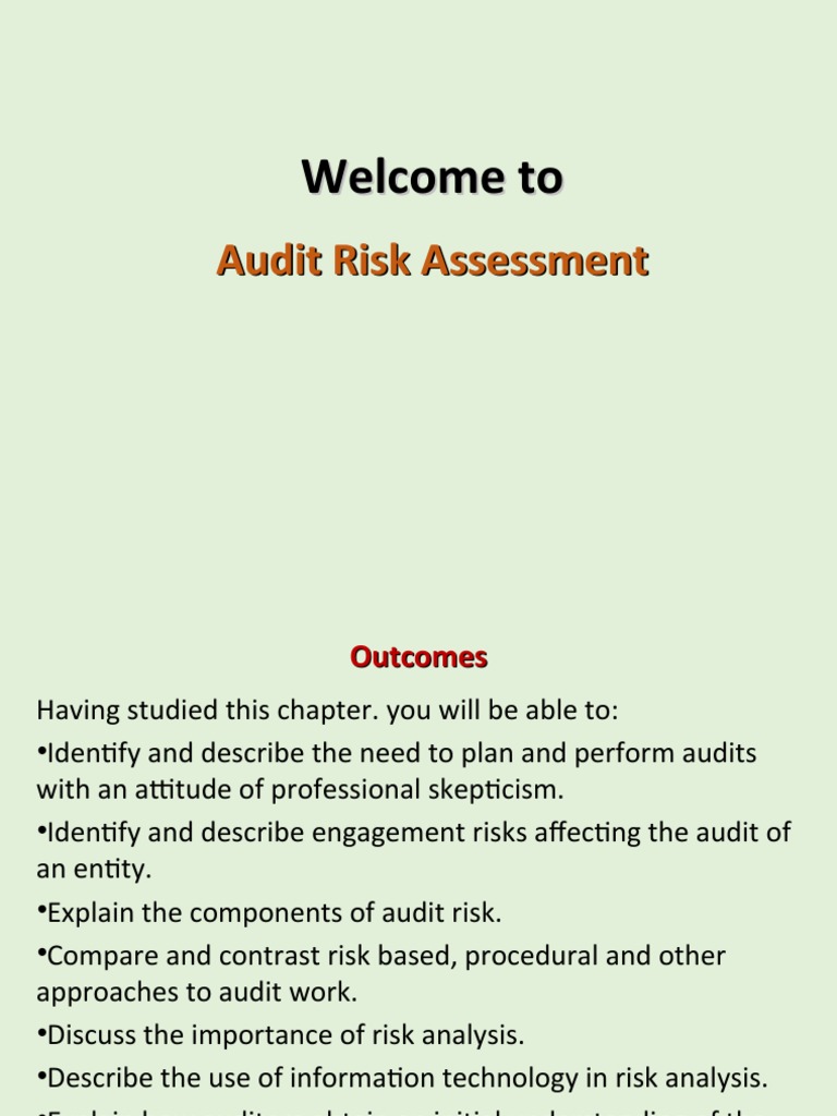 Risk-Based Auditing: Understanding Audit Risk and Developing a Risk ...