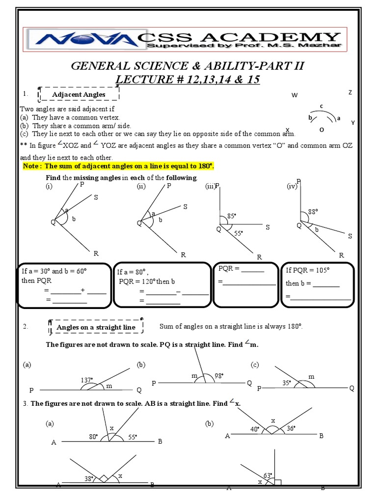 Lecture # Angles | PDF | Angle | Elementary Geometry