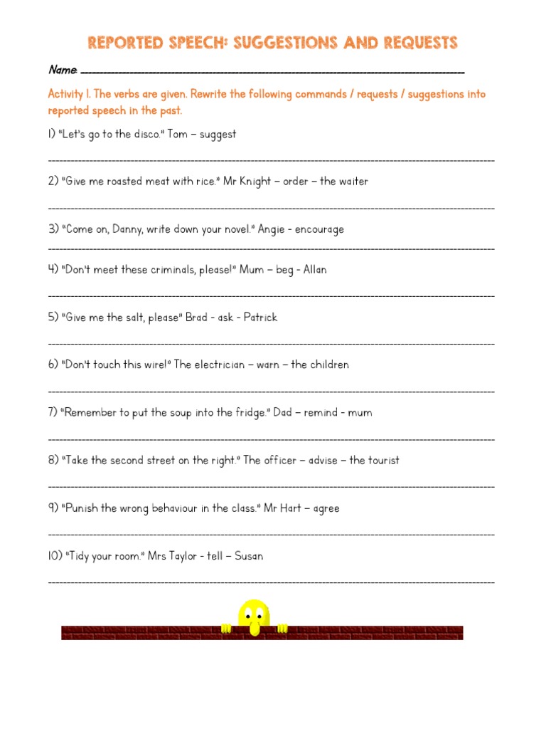 Reported Speech: Suggestions and Requests | PDF