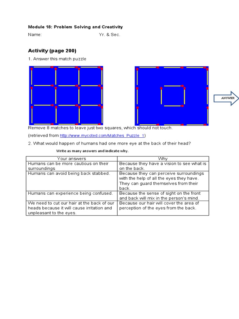 Module 18 Problem Solving and Creativity | PDF | Fluency | Creativity