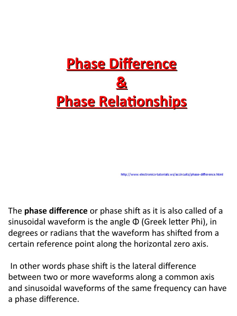 Phase Difference & Phase Relationships | PDF | Phase (Waves) | Sine Wave