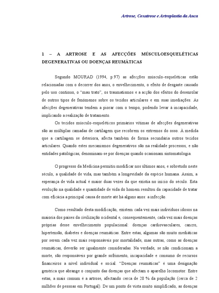 TA-Artrose, Coxatrose, Artroplastia Da Anca | PDF | Osteoartrite | Artrite