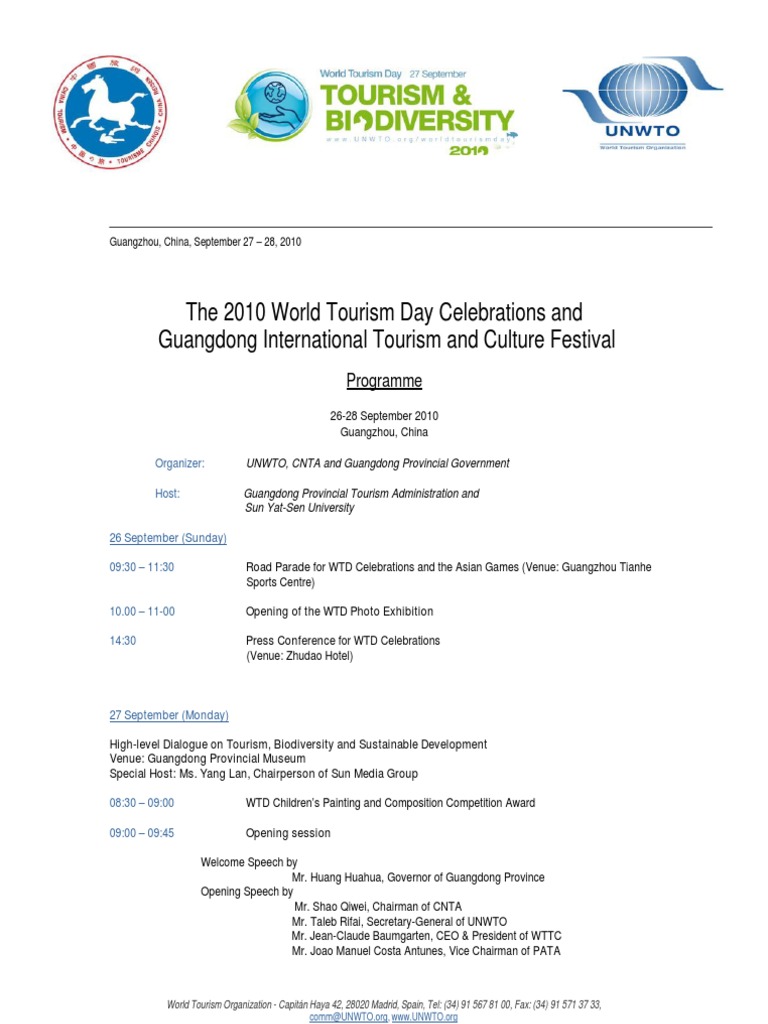 WTD Preliminary Program Video | PDF | Tourism | Economies