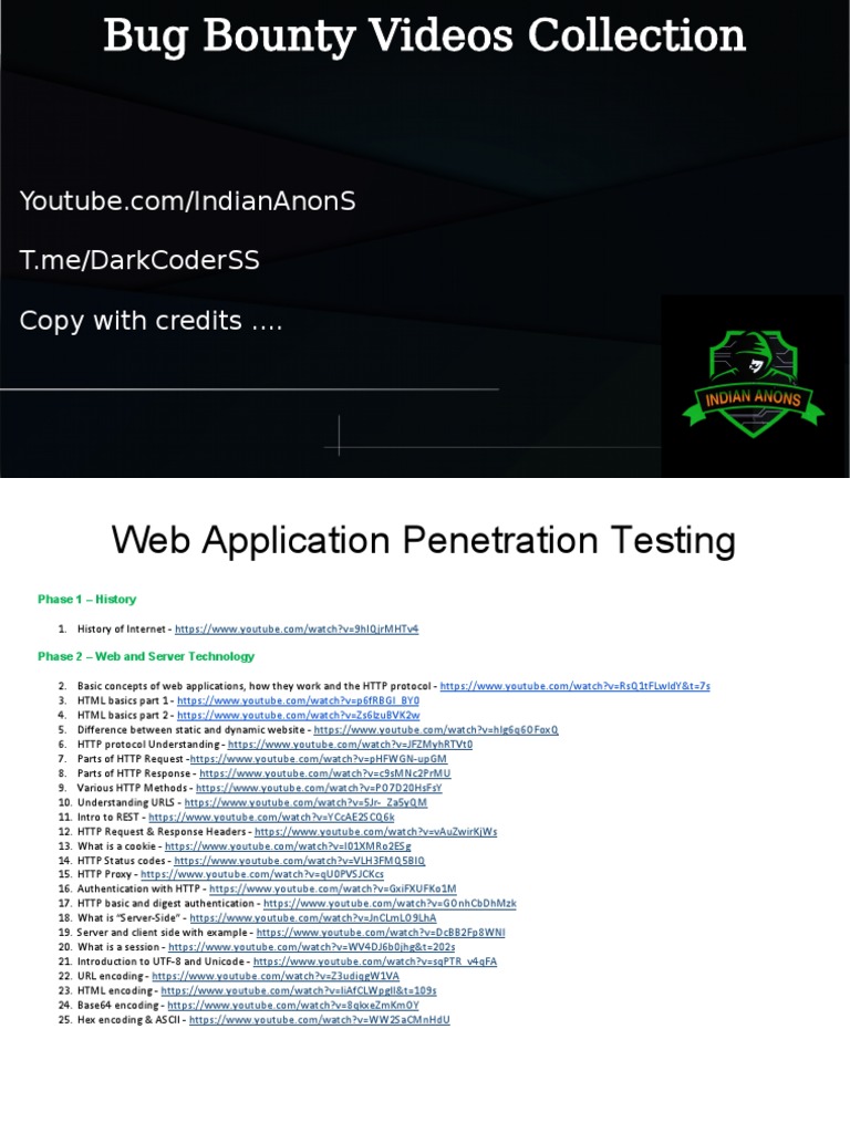 Bug-Bounty Video Collection PDF | PDF | Hypertext Transfer Protocol ...