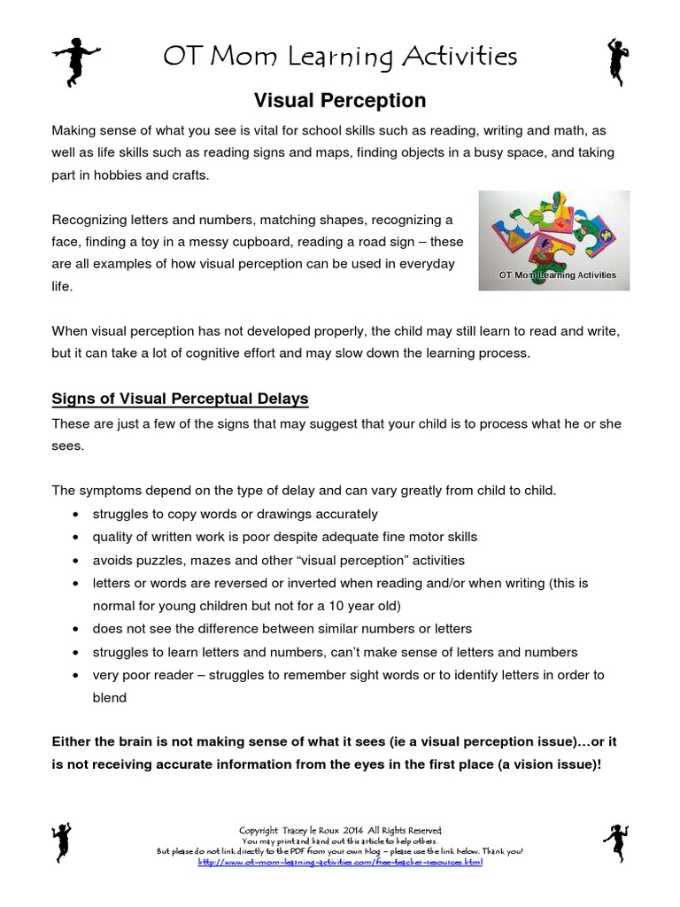 OT Mom Learning Activities: Visual Perception | PDF | Visual Perception ...
