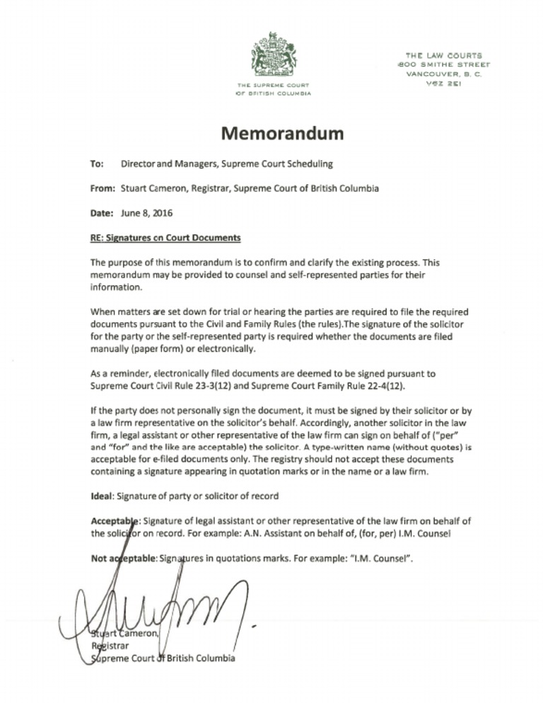 Signature Rules for Court Documents | PDF