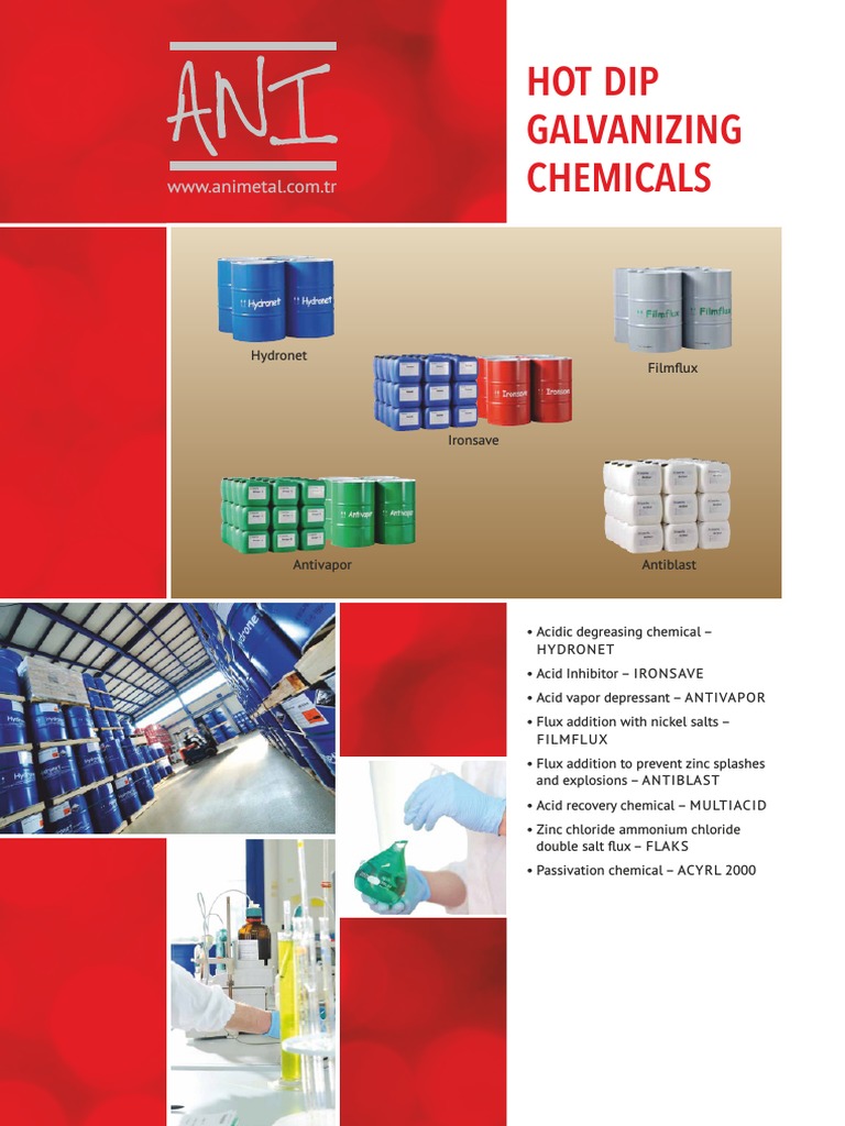 ANI Metal Hot Dip Galvanizing Chemicals | PDF | Galvanization ...