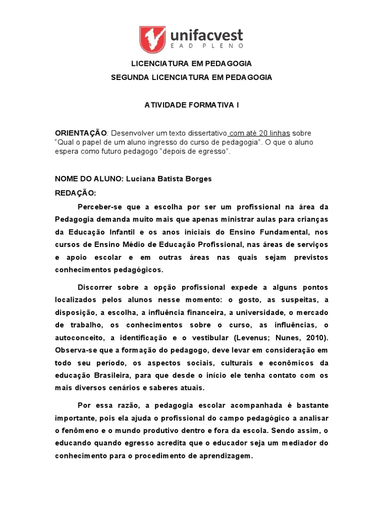 Atividade Formativa | PDF