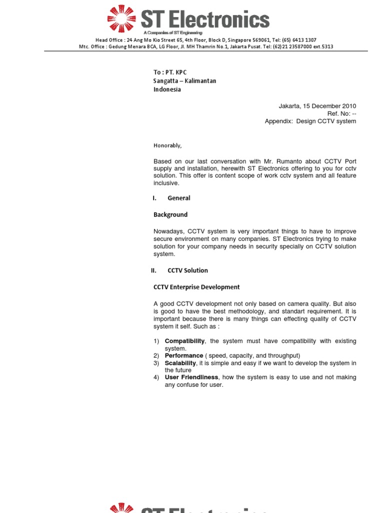 Proposal CCTV | Closed Circuit Television | Intellectual Works