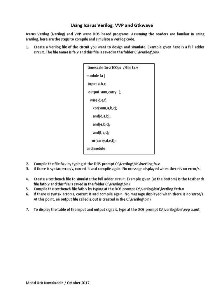 Using Icarus Verilog | PDF | Digital Technology | Electronic Engineering