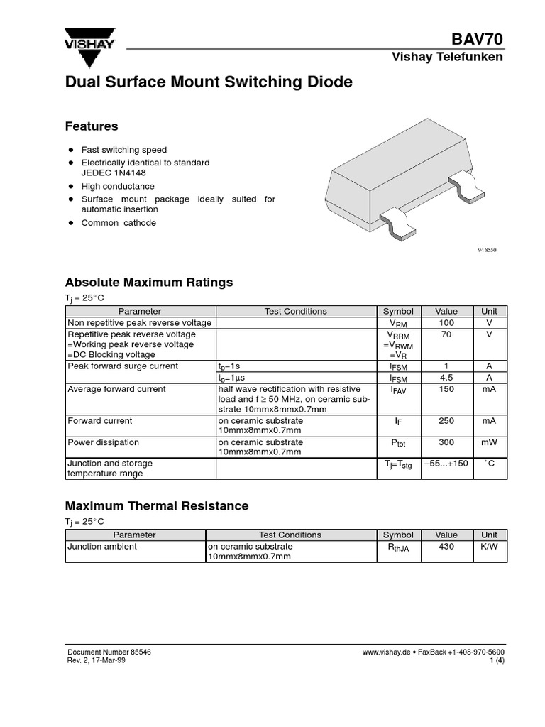 Vishay Telefunken: D D D D D | PDF | Diode | Electrical Engineering