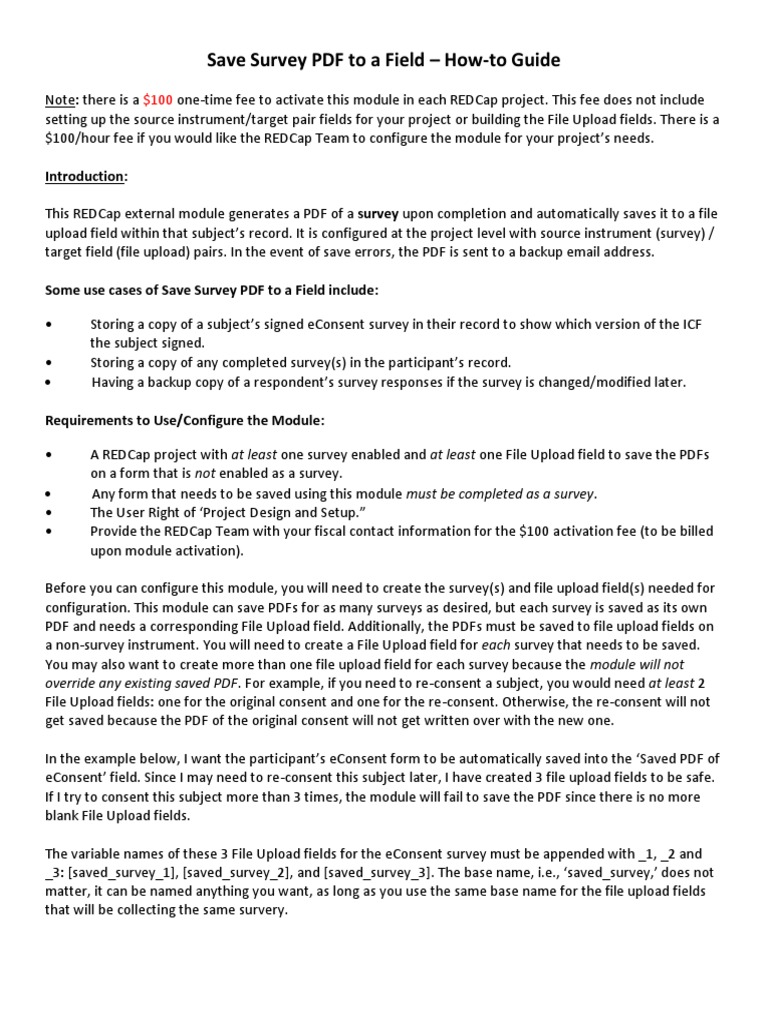 Save Survey PDF To A Field - How-To Guide | PDF | Information Technology | World Wide Web