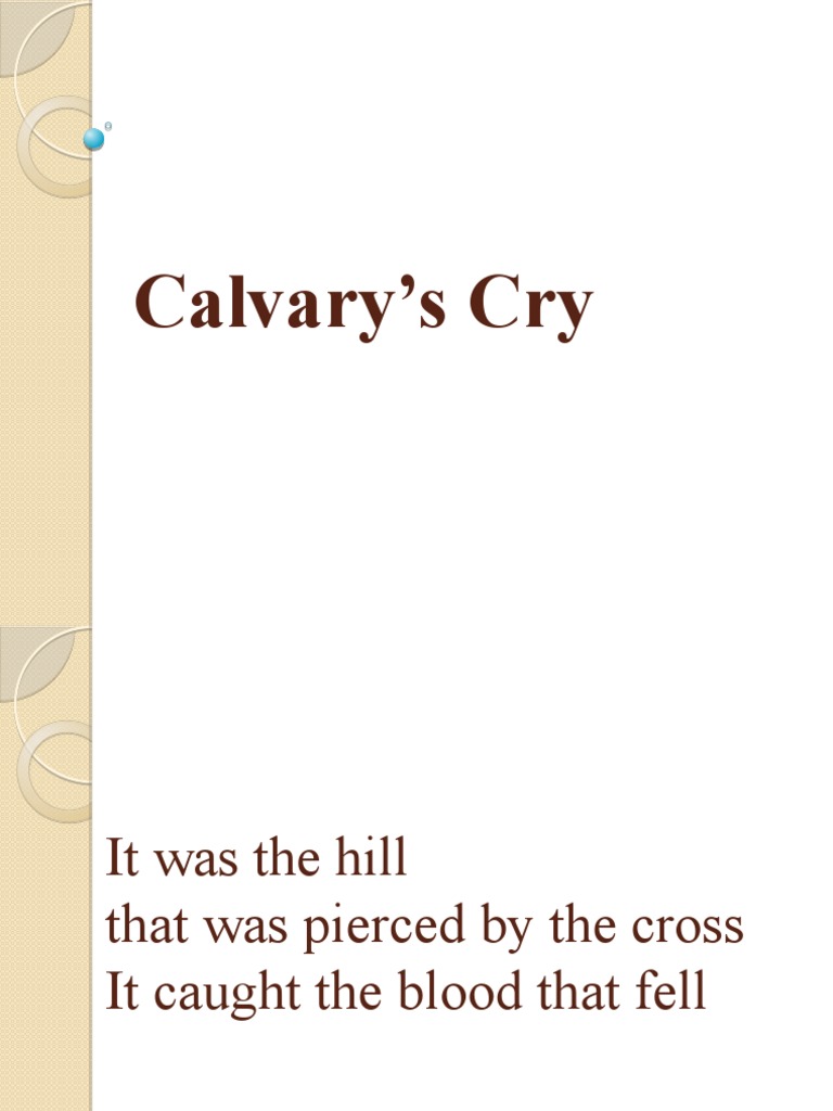 Calvarys Cry | PDF | Religion & Spirituality | Poetry