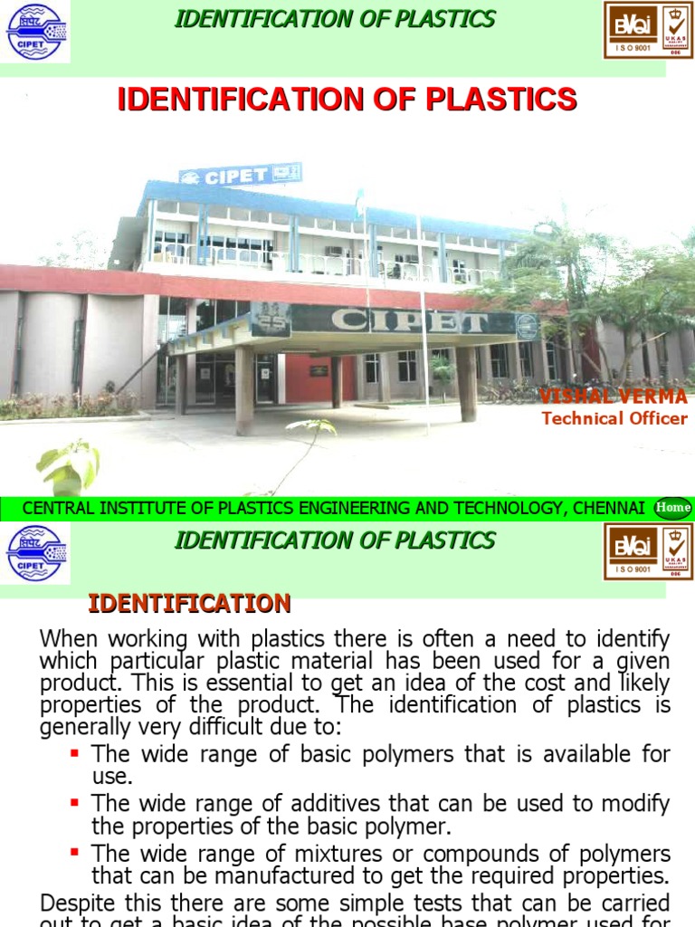 Identification of Plastics . | Download Free PDF | Thermoplastic | Plastic