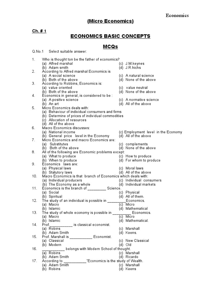 B.CAT Economics MCQs | PDF | Demand | Supply (Economics)