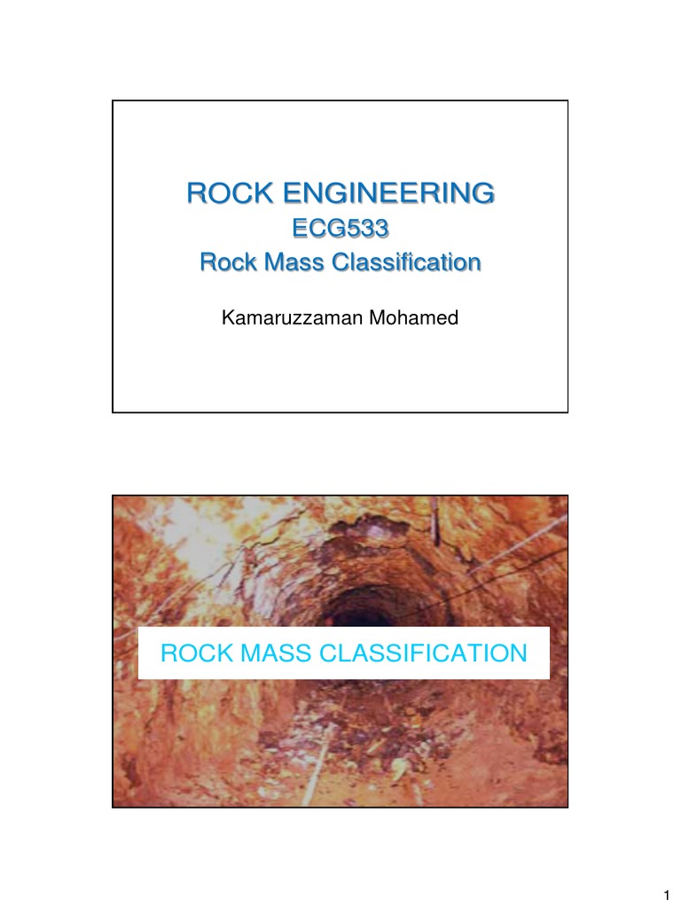 Rock Mass Classification PDF | PDF | Structural Geology | Rock (Geology)