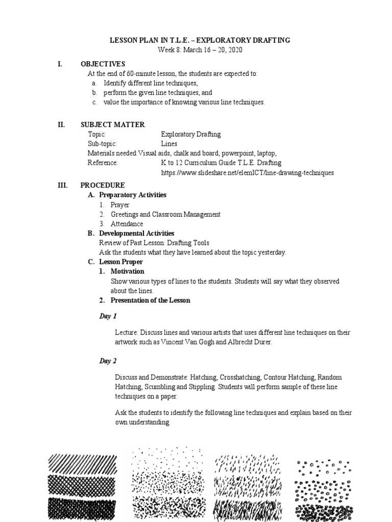 Learn Line Techniques Drafting | PDF | Lesson Plan | Psychological Concepts