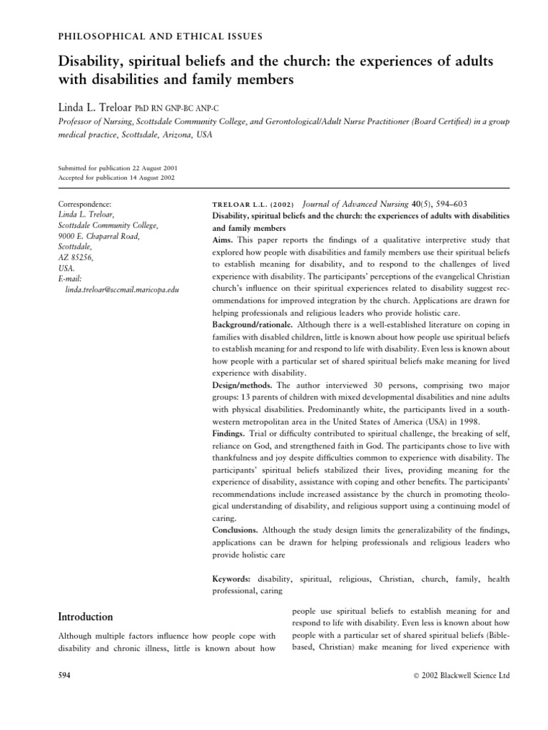 Spirituality and Disability Insights | PDF | Disability | Faith