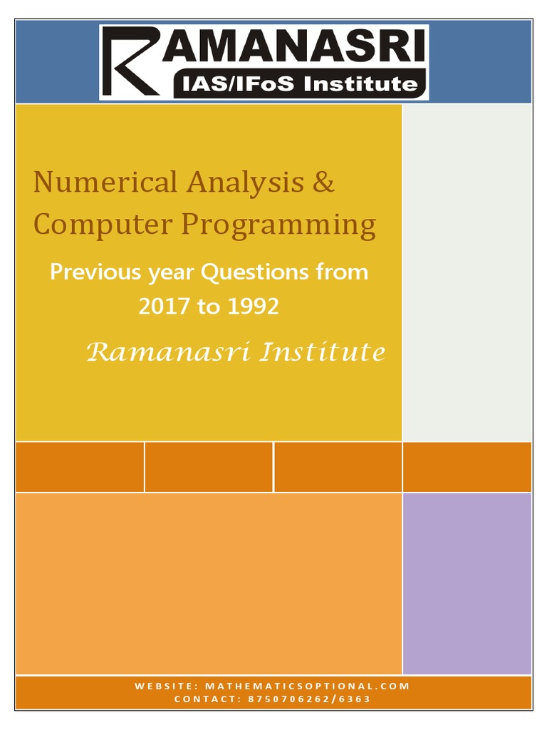 Numerical Analysis Computer Programming | PDF | Integral | Equations