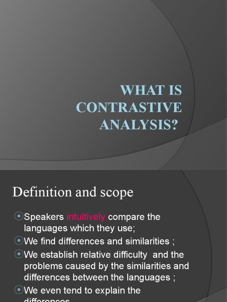 What Is Contrastive Analysis? | PDF | Linguistics | Human Communication