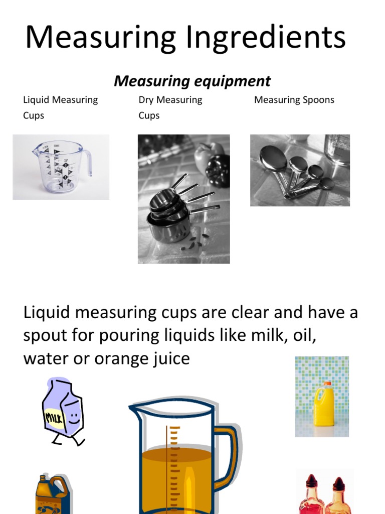 Measuring Ingredients | PDF | Teaspoon | Foods