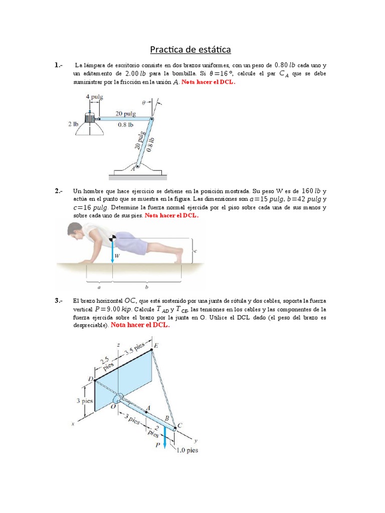 Practica Calificada de Estática | PDF
