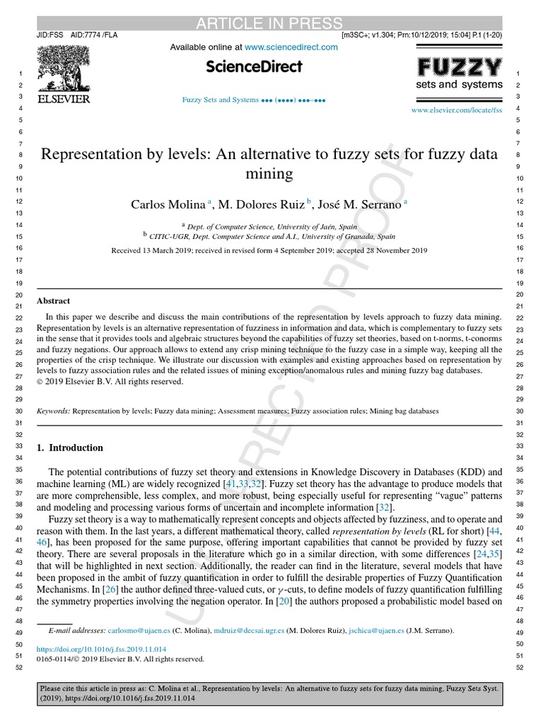 Representation by Levels: An Alternative To Fuzzy Sets For Fuzzy Data Mining | PDF | Fuzzy Logic ...