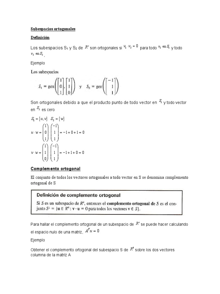 Complemento Ortogonal-Virtual | PDF | Ortogonalidad | Vector Euclidiano