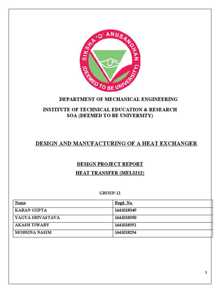 Heat Exchanger Sample Report 2018 | PDF | Heat Exchanger | Steam