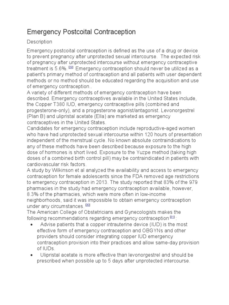 Emergency Coc | PDF | Methods Of Birth Control | Birth Control